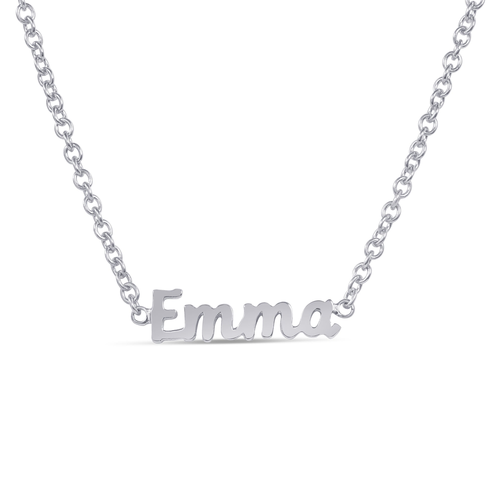 Custom solid white gold women's name necklace – Nina Elle Jewels