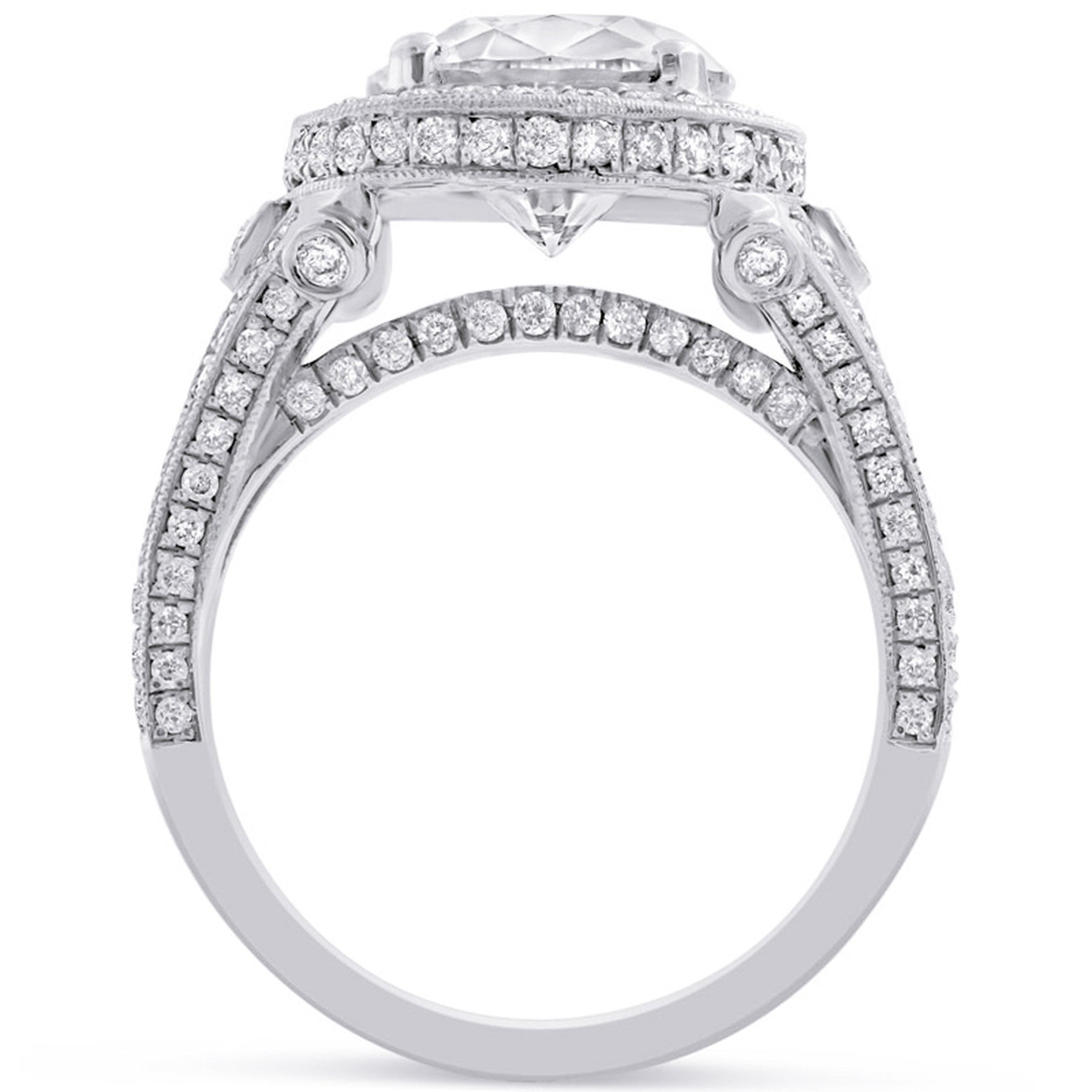 Buy antique style large 2ct round cut three sided vintage diamond ...